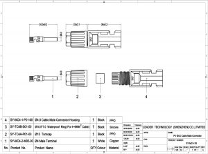 Solar panel connectors mc4 types 1000V supplier